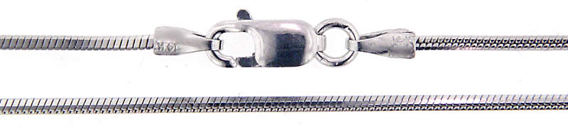 White Gold Square Diamond Cut Snake Chain – 1.2mm – JewelryCircle.com